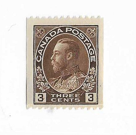 Canada Sc #134 3c brown paste up single OG VF | Canada, General Issue ...