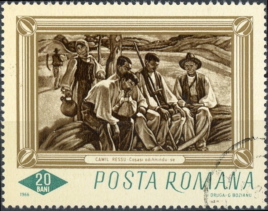 Romania #1861 20b Painting Reapers at Rest by:Camil Ressu CTO | Europe ...