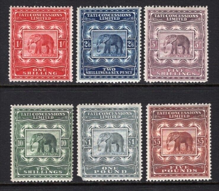 Bechuanaland Revenue 1896 Tati Concessions Rare Mint Set of 6 to £5 ...