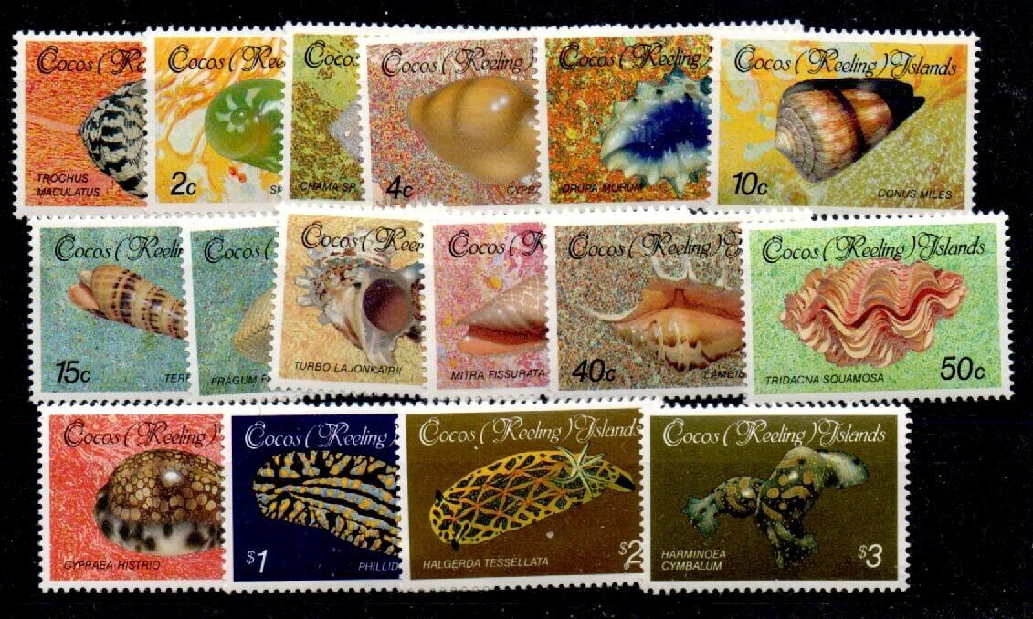 Cocos (Keeling) Islands Sg135/50 1985 Shells and Molluscs MNH ...