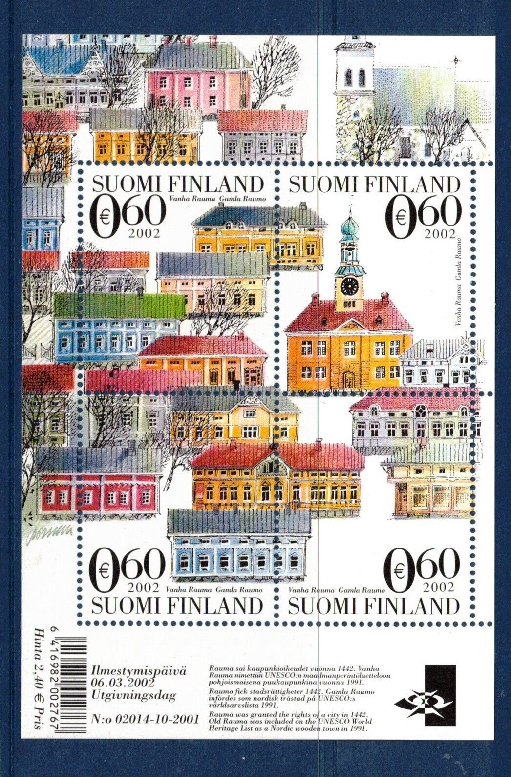 Finland Sc 1175 MNH S/S of 2002 - Buildings-Architecture - HJ06 ...
