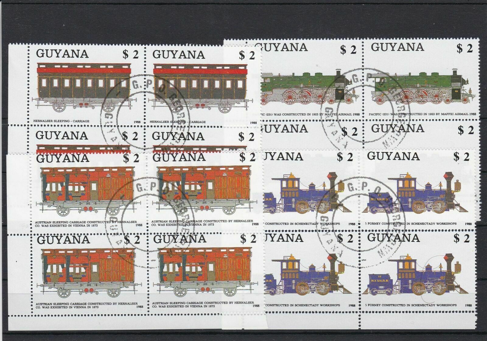 Guyana Railway Locomotives Stamps Blocks Ref 24563 | Worldwide - Other ...