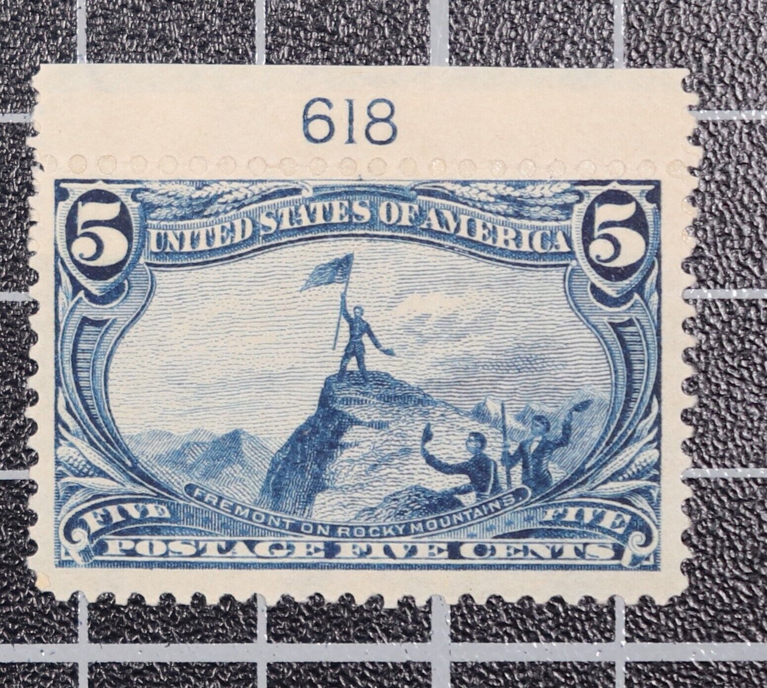 Scott 288 5 Cents Trans-Mississippi OG MH Nice Stamp Plate # SCV - $100 ...