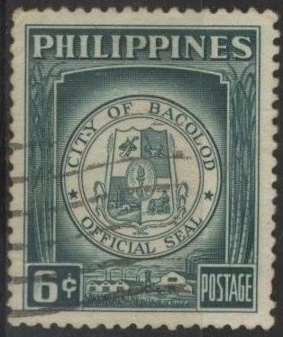 Philippines 656 (used) 6c Malolos Constitution: seal of Bacolod, blue ...