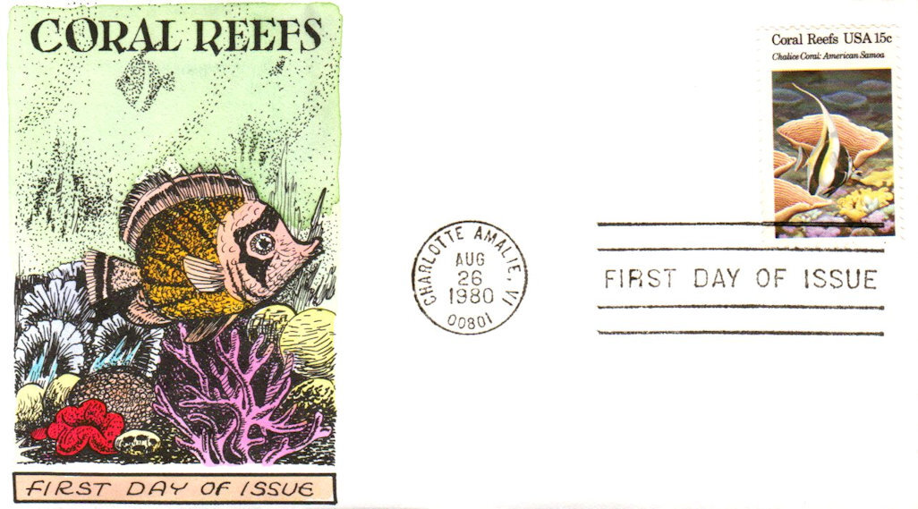 #1829 Chalice Coral DRC FDC | United States, General Issue Stamp / HipStamp