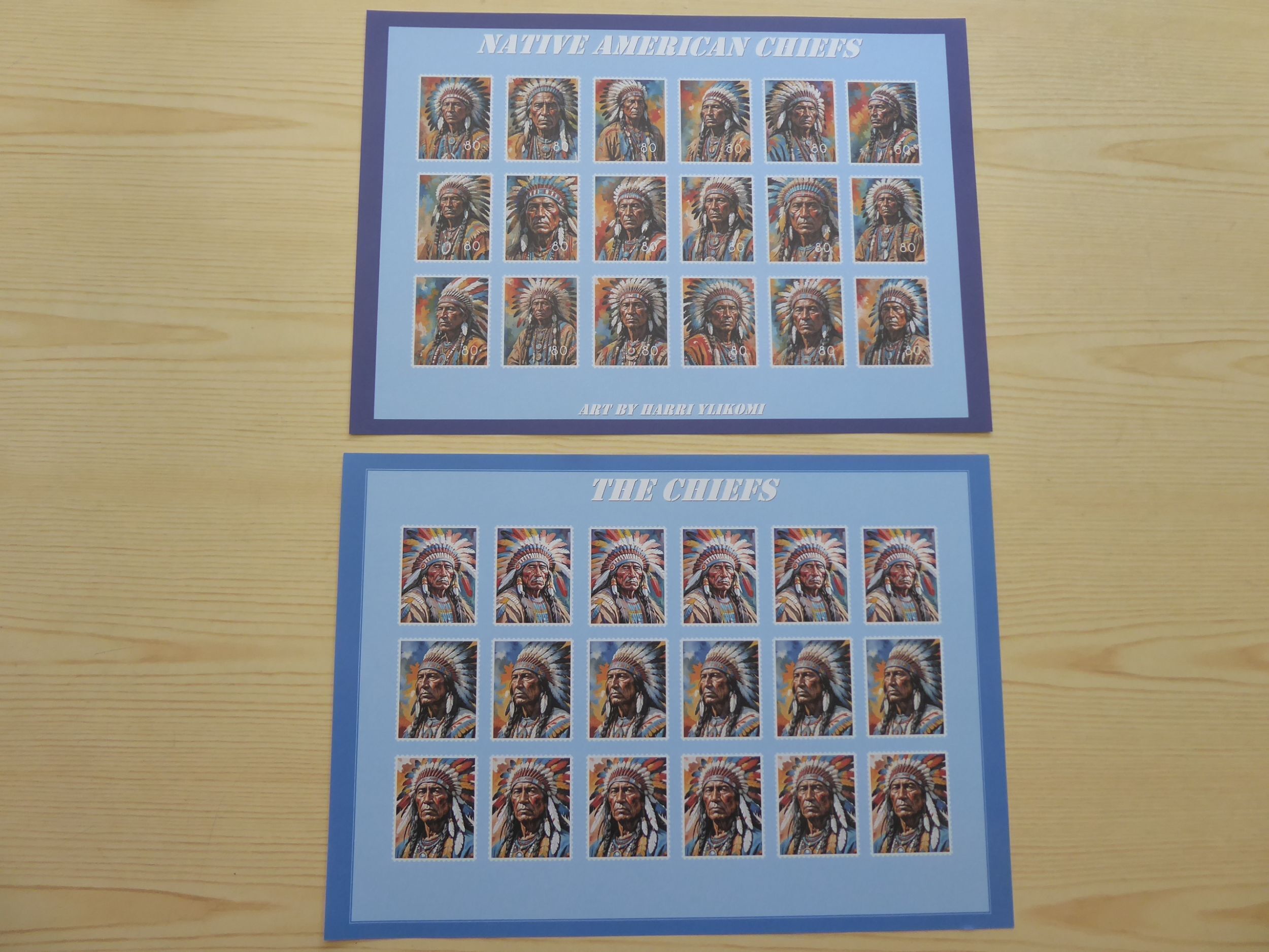 2 different kind of 2024 Native American Chiefs Imperf Sheet Cinderella ...