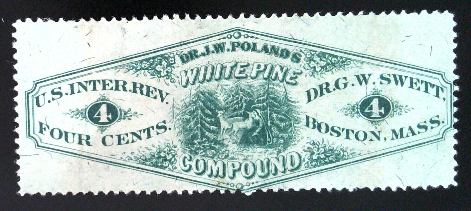 Scott #RS237b - 4c Green,perf - Silk Paper - Dr.G.W.Swett | United ...