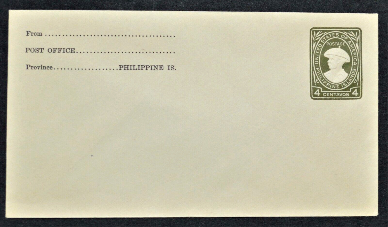 1935 Philippines Sc. #U42 stamped envelope, 4 cents, mint, very good ...