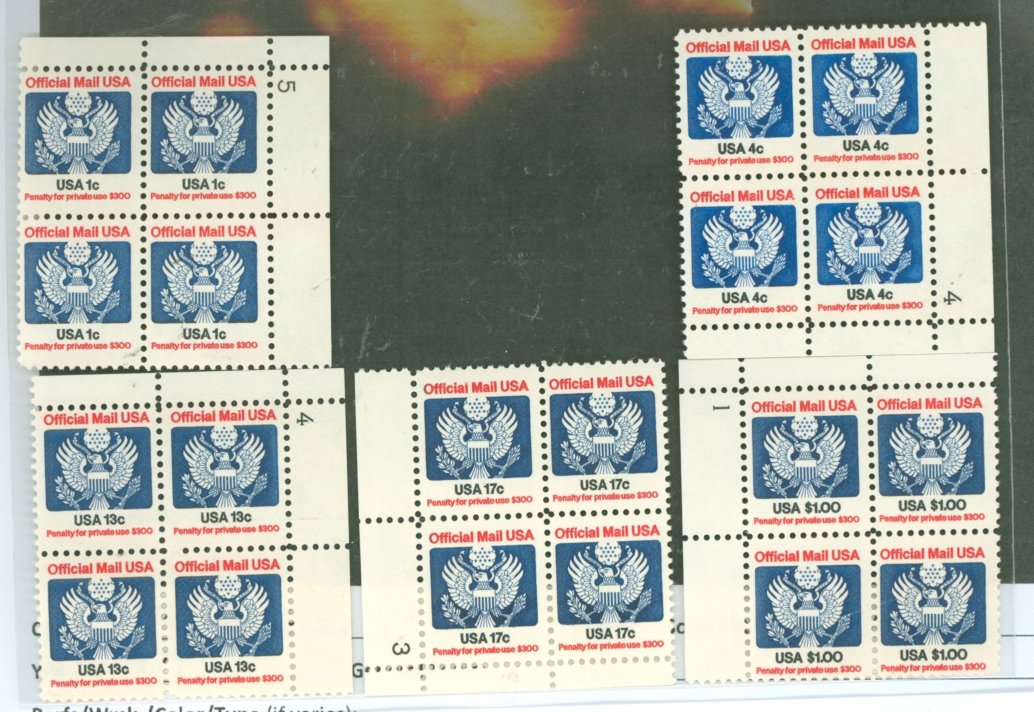 United States #O127-O132 Mint (NH) Plate Block | United States ...