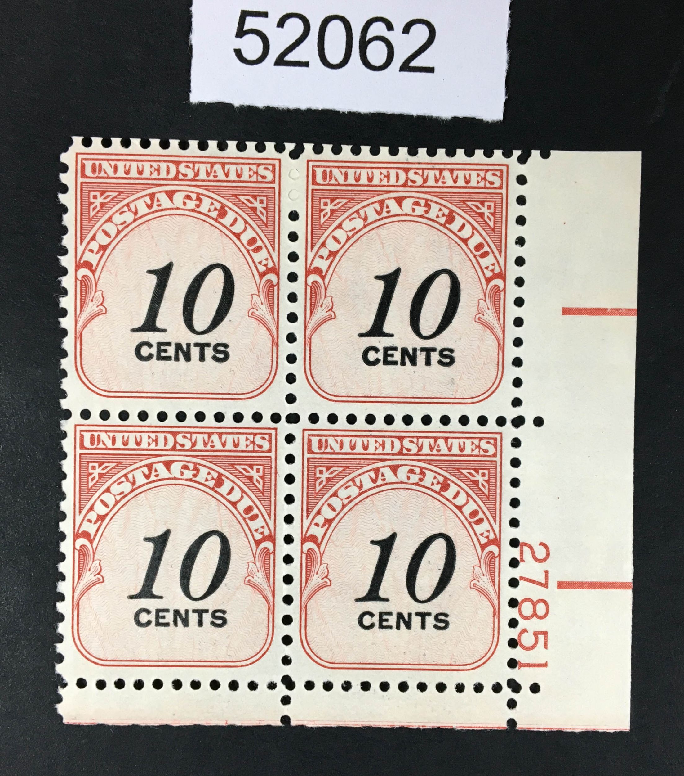 US Stamps # J97 Mint OG NH Plate Block LOT #52062 | United States ...