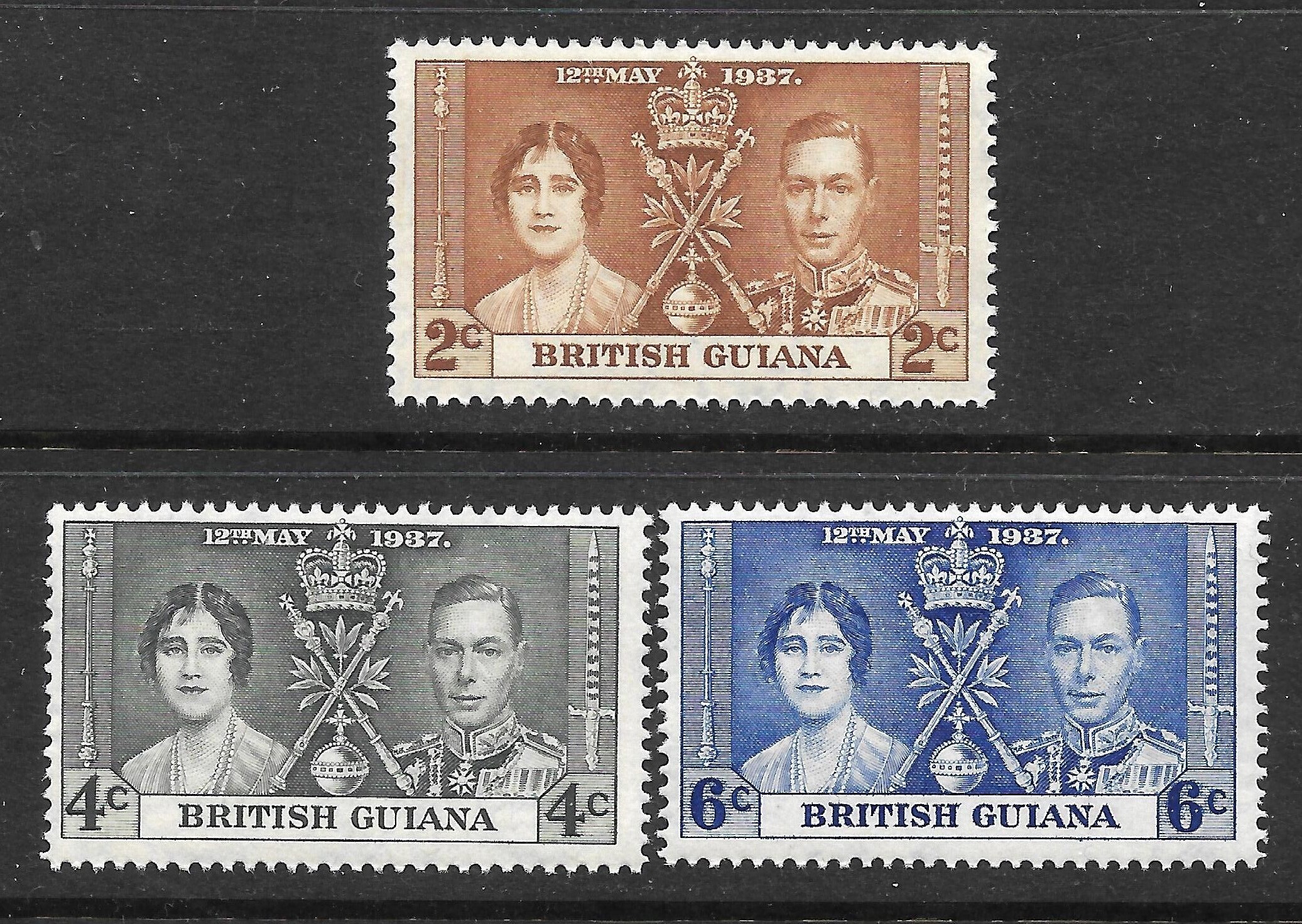 Doyle's_Stamps:MNH British Guiana 1937 Coronation Set, Sct #227** to ...