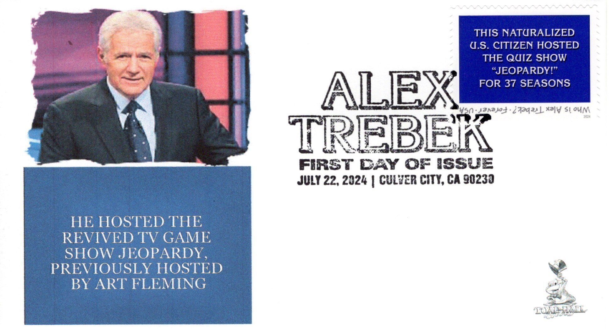 Alex Trebek (2024) FDC w/ b&w pictorial cancellation | United States ...