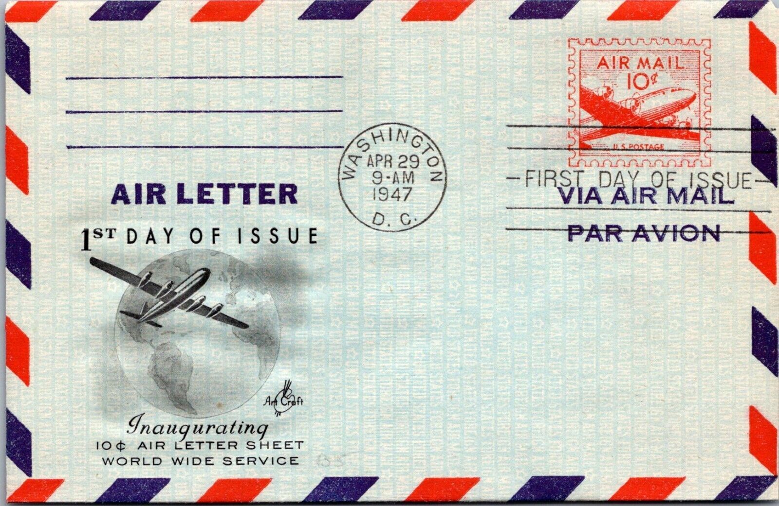 FDC 1947 SC #UC16 UC4 Artcraft Cachet - Washington DC - Single - F77141 ...