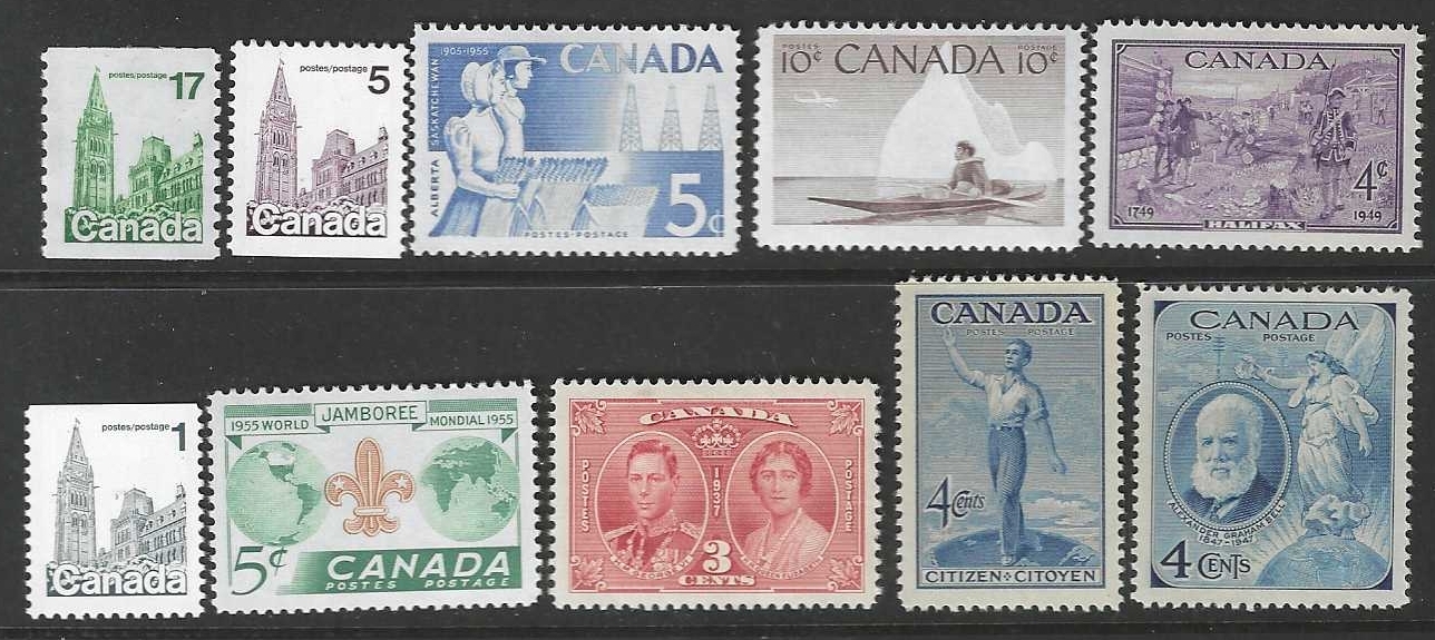Canada 237, 274, 275, 283, 351, 355, 356, 797, 800, 806 MNH SC:$3.25 ...