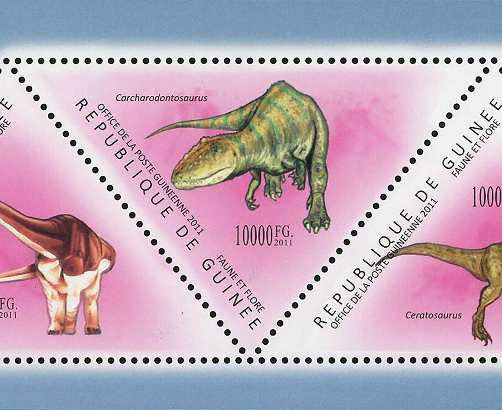 Dinosaurs Stamp Algoasaurus Dryosaurus Ceratosaurus Carcharodontosaurus ...
