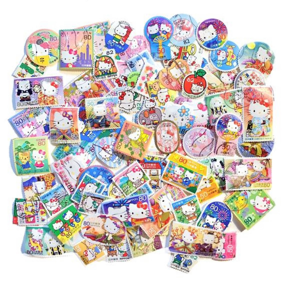 100 x Hello Kitty used Japanese postage stamps | United States, General ...