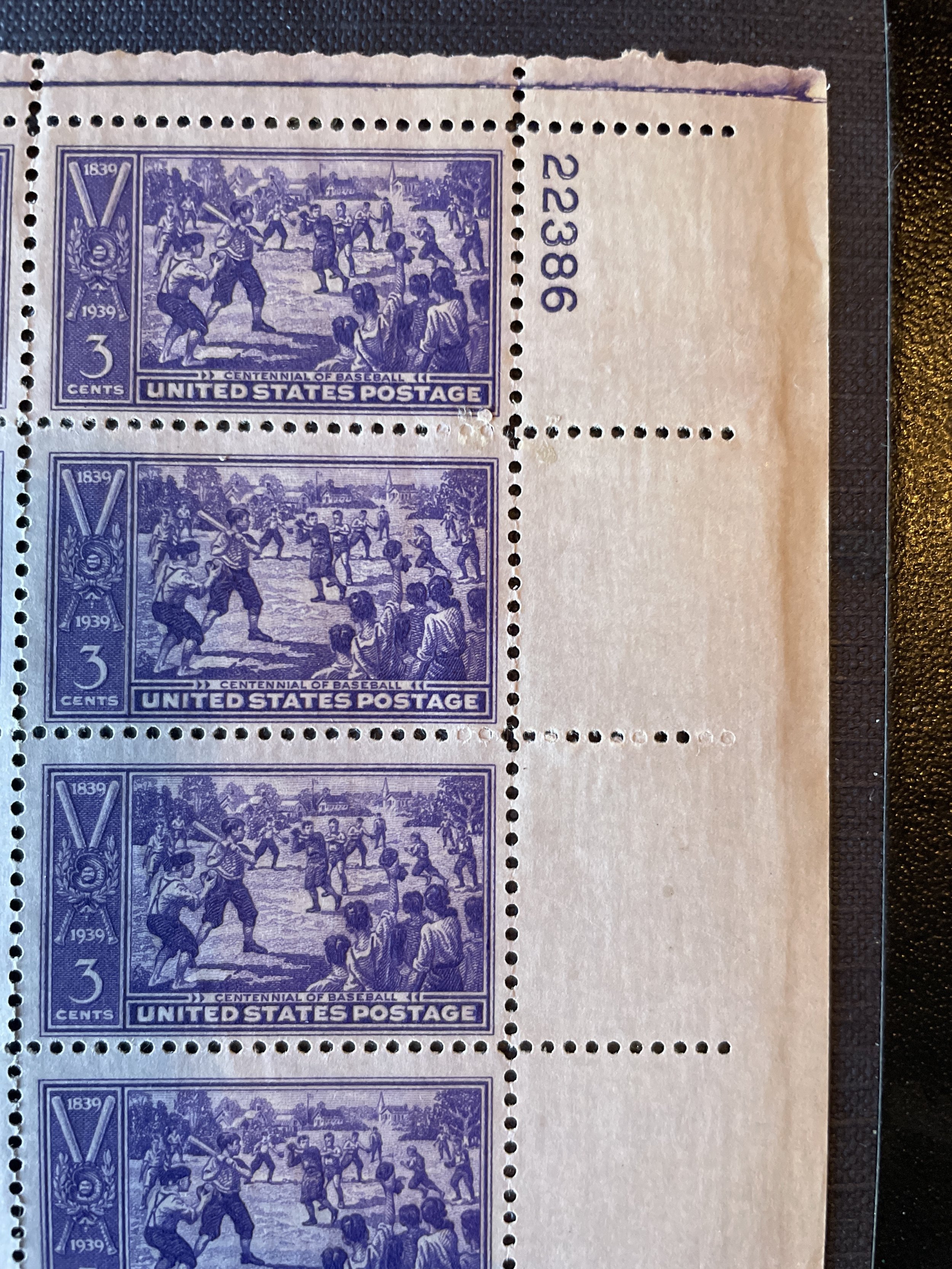 Scott# 855 sheet of 50 1939 100 Year Anniversary of Baseball | United ...