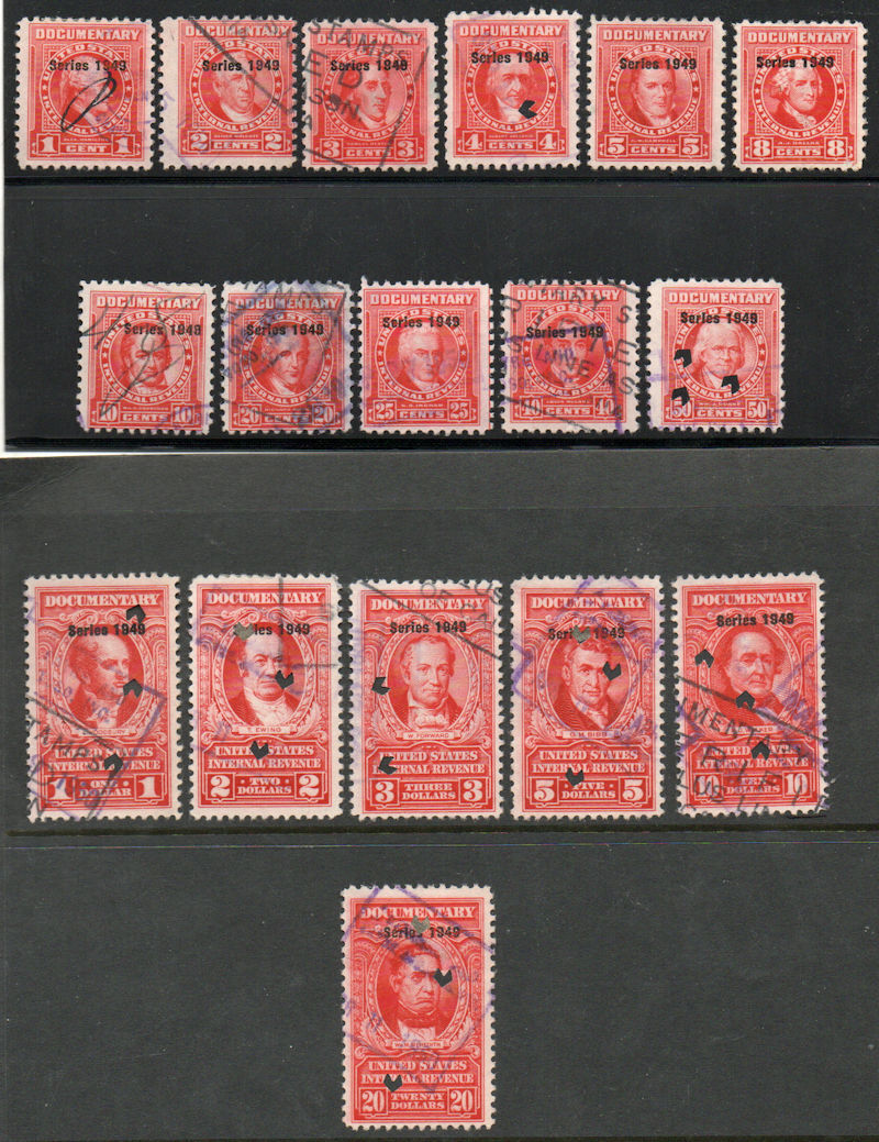 US #R511 // R529 F-VF, mint & used set, nice variety of cancels, vivid ...