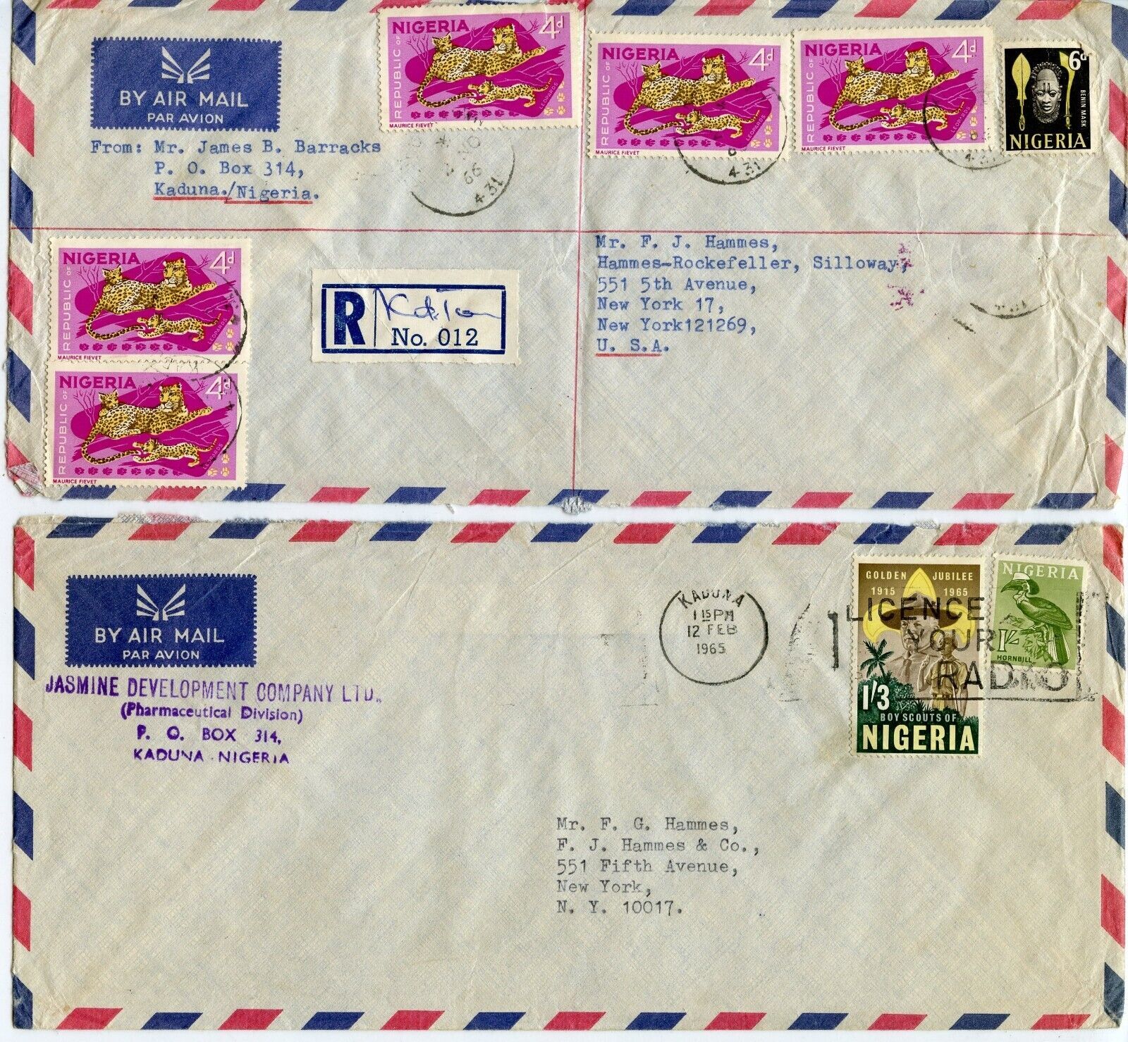 Assorted Stamps on Seven Commercial Covers & 2 Pieces of Postal ...