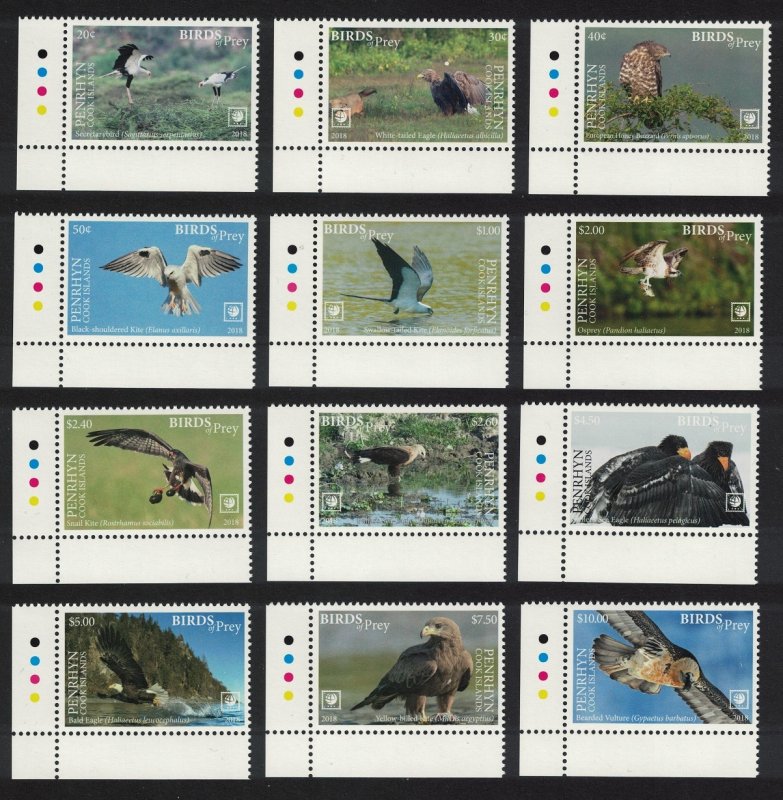 Penrhyn Eagle Buzzard Kite Osprey Birds of Prey 12v Corners 2018 MNH ...