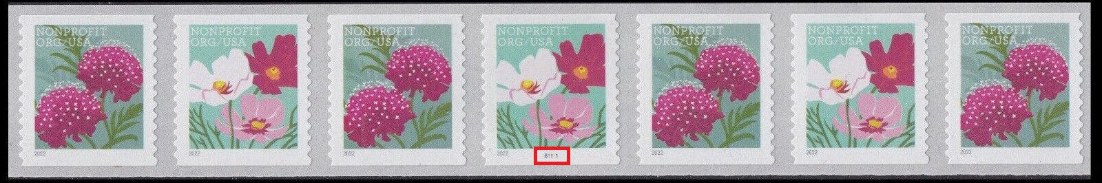2022 US Stamp - Butterfly Garden Flowers - PNC 7 - SC# 5664 - 5665 3K ...