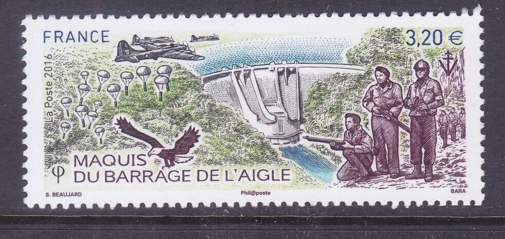 France 5065 MNH 5078 MNH 2016 Eagel Dam & World War II Resistance ...