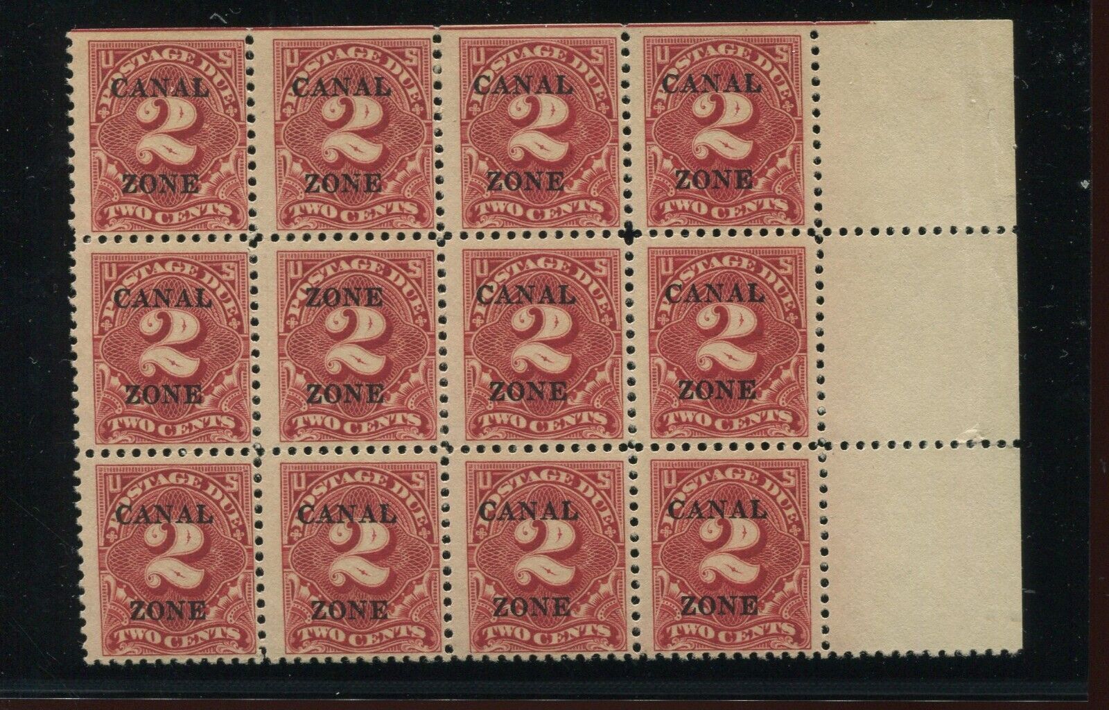 Canal Zone J19a "ZONE ZONE" Error in Block of 12 Stamps CV1177 | United ...