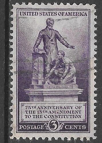 USA 902: 3c Emancipation Monument; Lincoln and Kneeling Slave, used, F ...