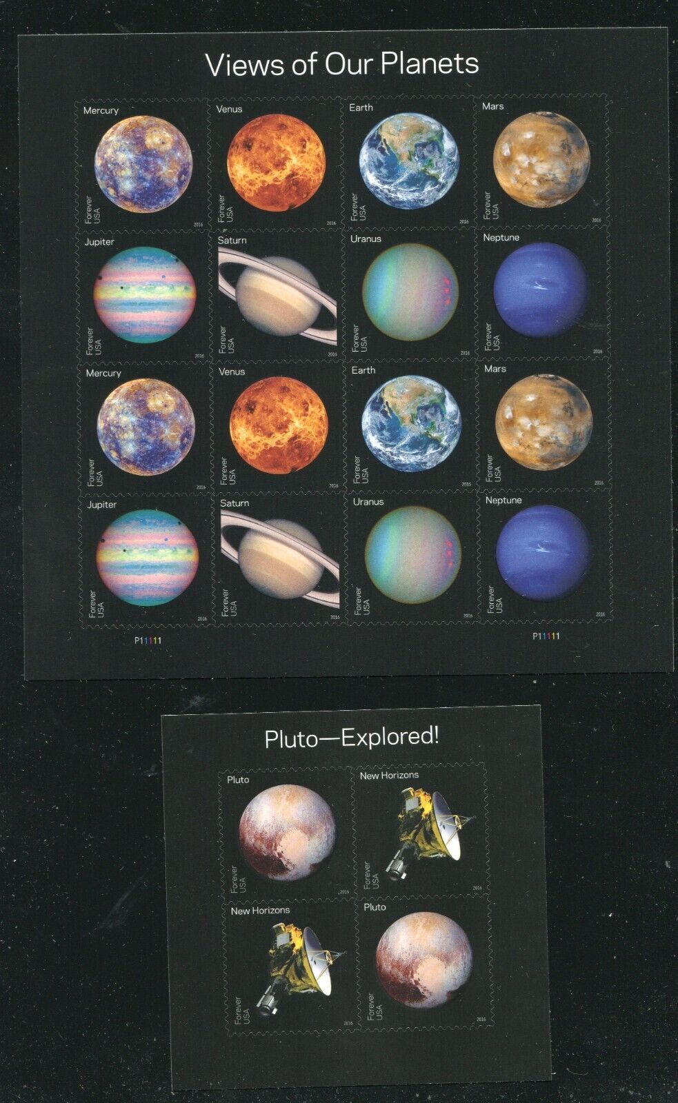 5069-5078 Views of Our Planets, Pluto Explored Forever Stamp Block and ...