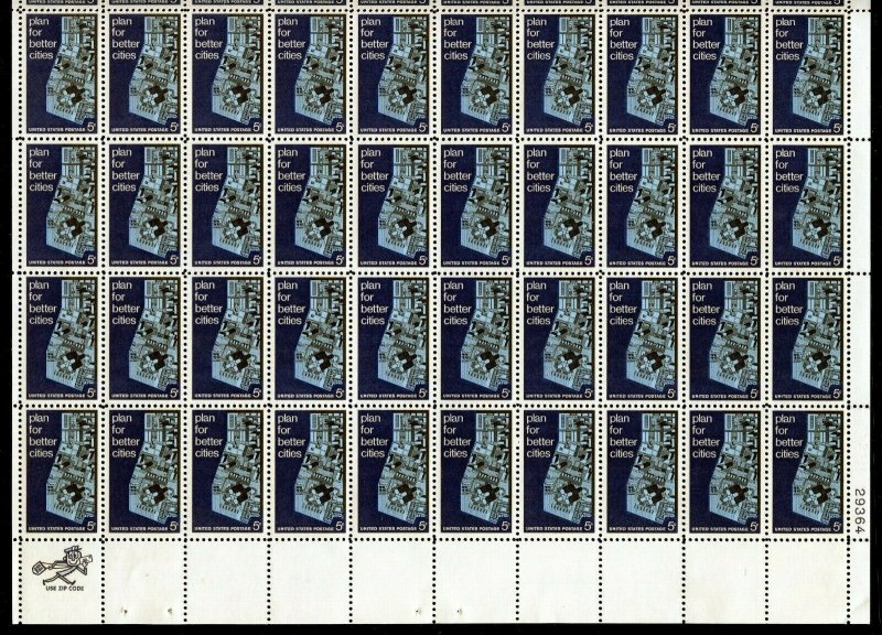 1333 Urban Planning Plan for Better Cities Sheet of 50 5¢ Stamps MNH ...