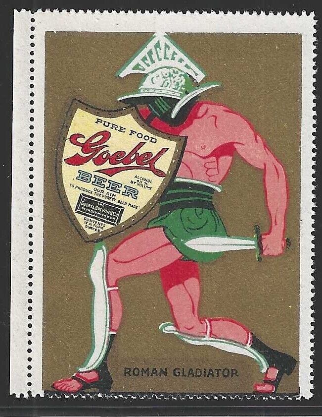Goebel Beer, Early Poster Stamp showing a Roman Gladiator, N.H ...