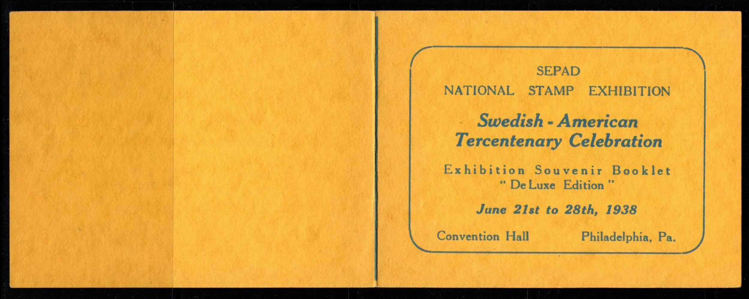 1938 US Poster Stamp SEPAD National Stamp Exhibition "De Luxe Edition ...