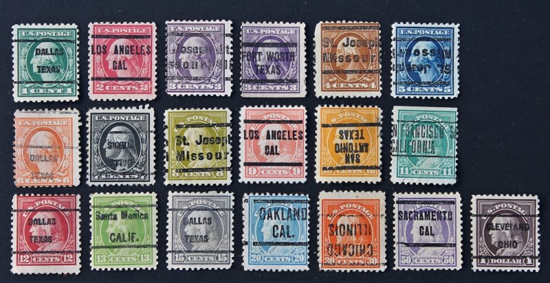 US #498 -518 Precanceled Specialized Complete Set (No 500 or 505 ...