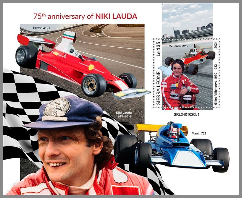 SIERRA LEONE 2024 MNH 75th anniversary of Niki Lauda S/S #1020b1 ...