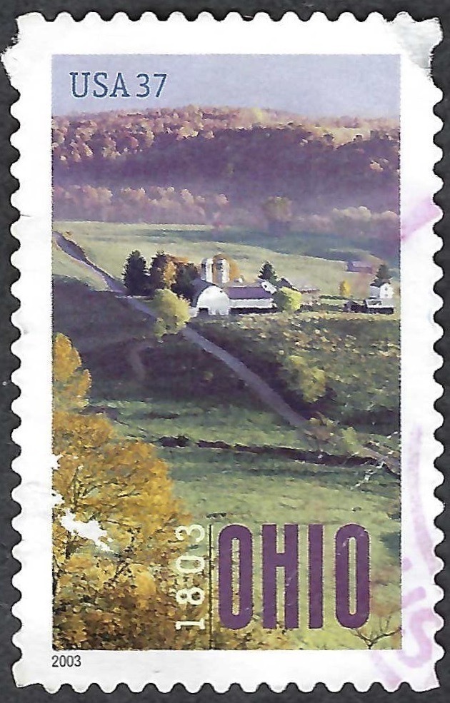 United States #3773 37¢ Ohio Statehood (2003). Some damage. Used ...
