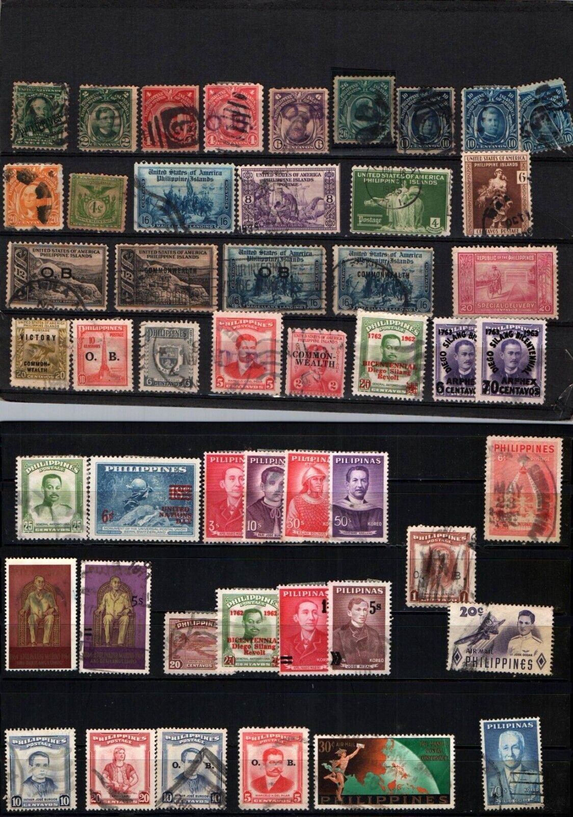 PHILIPPINES Pilipinas old stamps US administration onwards very old ...