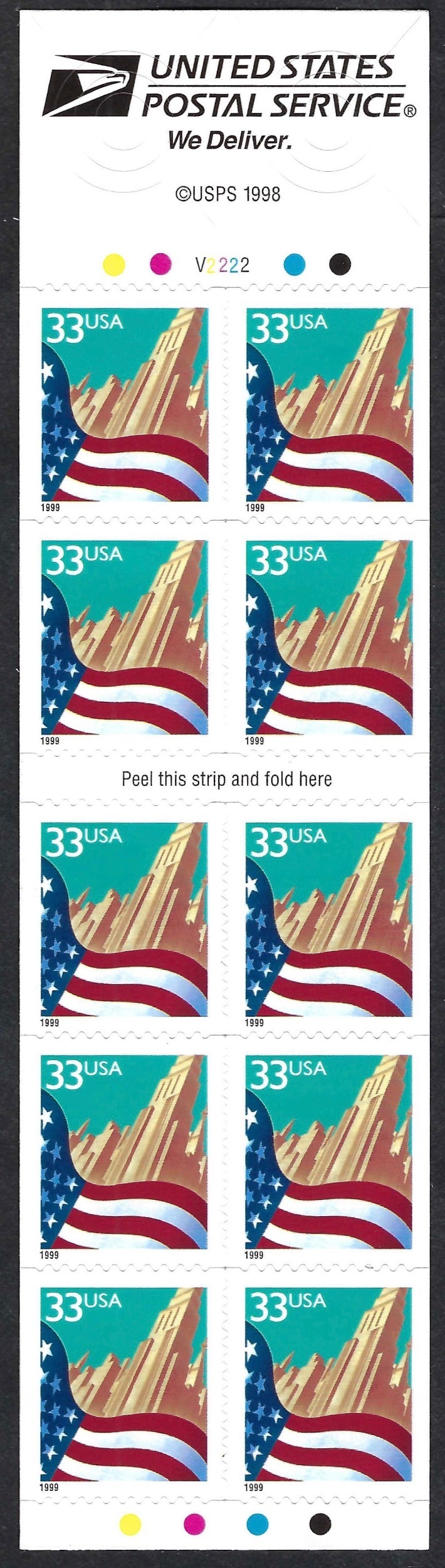 United States #3278j 33¢ Flag over Building. Pane of 10. MNH | United ...