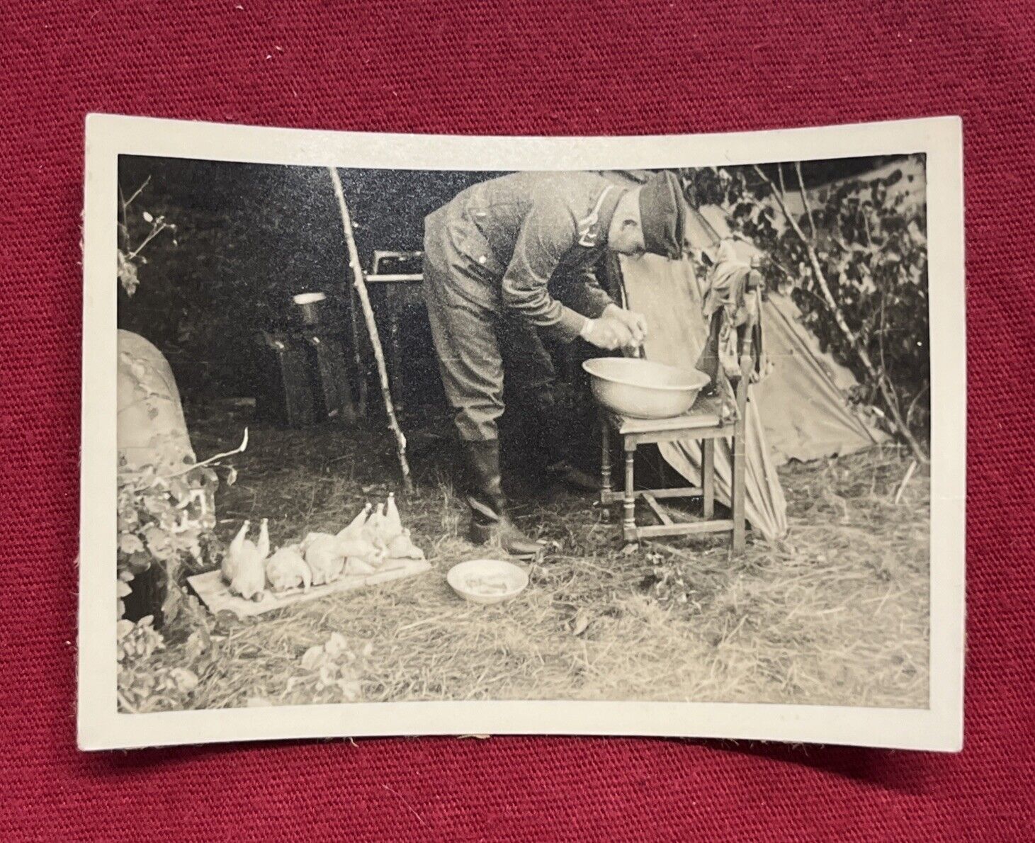 WW2 WWII Original German Military wartime photo Soldier Cooking Up ...