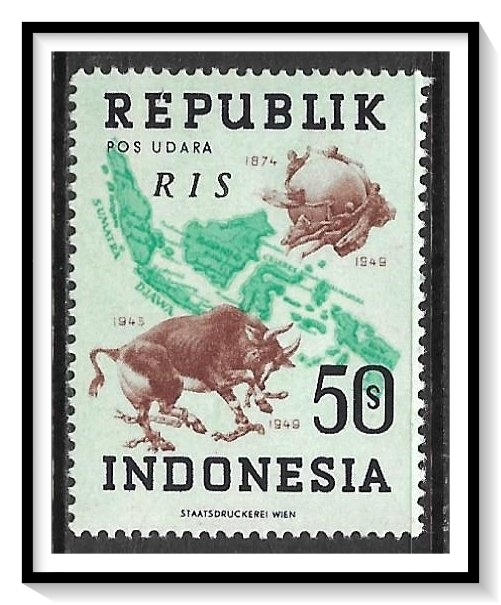 Indonesia #68 (v) Map & UPU Symbol "RIS" MH | Asia - Indonesia, General ...