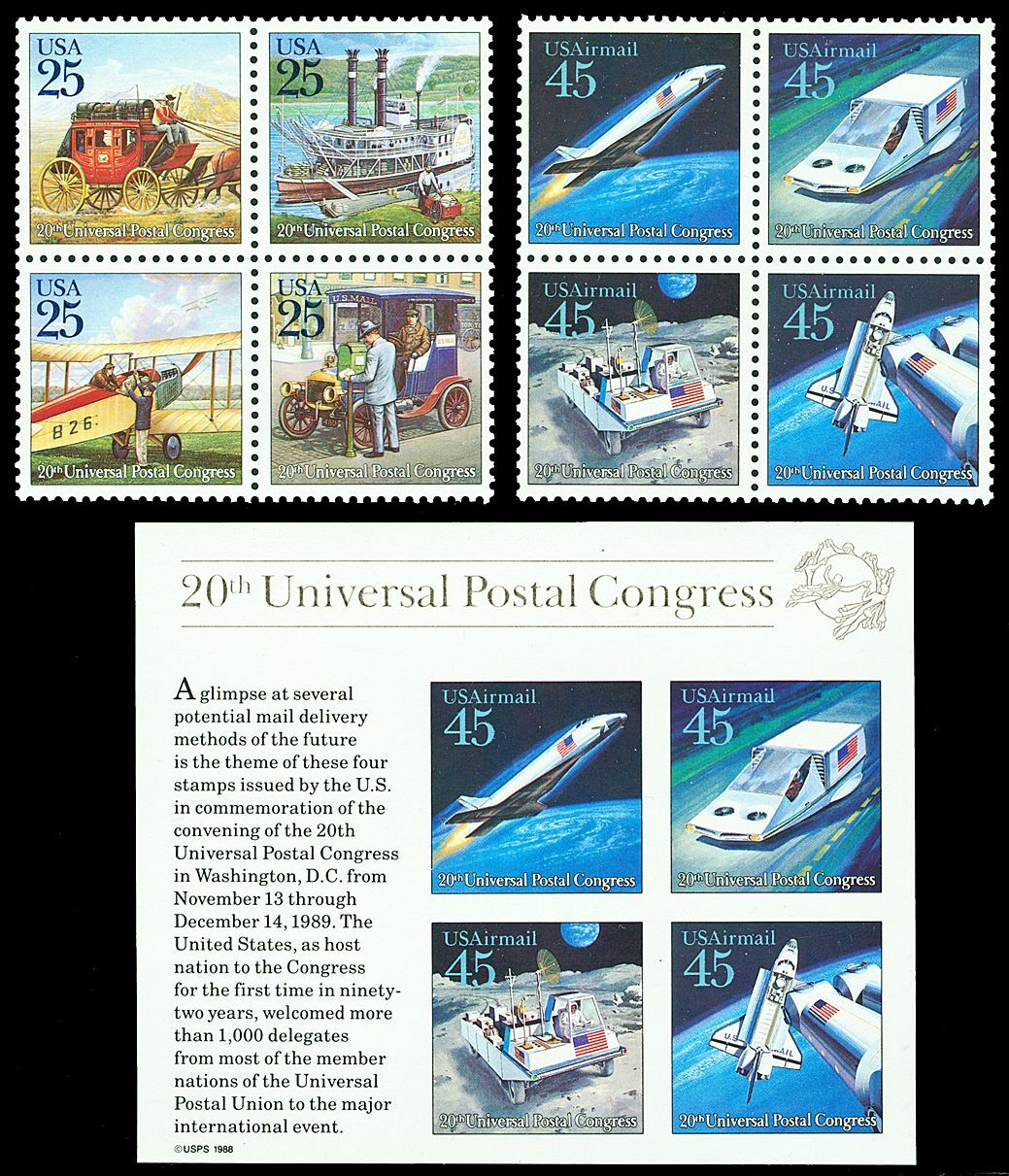 Scott 2434-2437,C122-C125, C126 25-45c UPU Congress Issues Mint VF NH ...