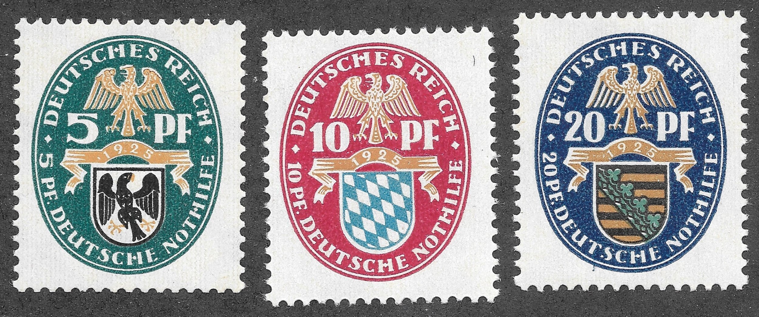 MH 1925 German Semi-Postal Stamp Set, Scott #B12* to #B14* | Europe ...