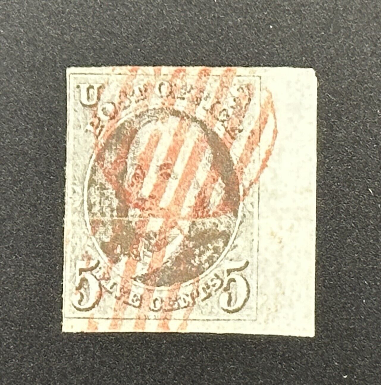 1847 US Postage Stamp (Scott #1a) Used w/Red Cancel and PSE Cert CCV ...