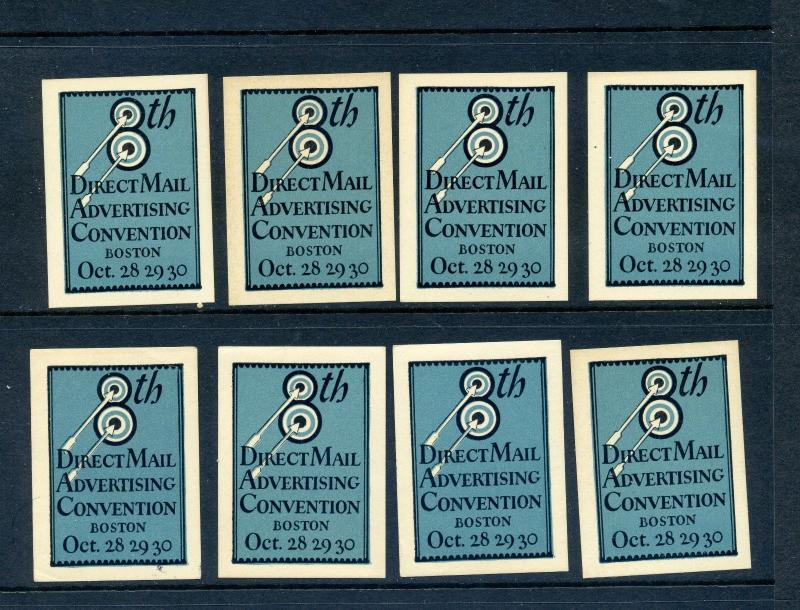8 Vintage Direct Mail Advertising Expo Poster Stamps (L874) Boston Mass ...