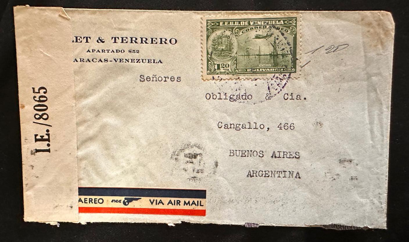 CM) 1938. Venezuela. OIL Wells. Shield of the Nation. Envelope. XF ...