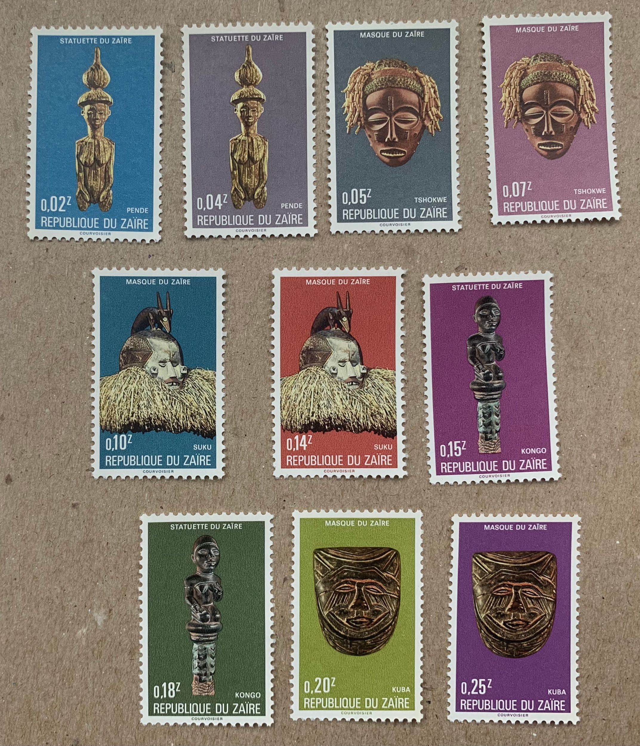 Zaire 1977 Masks + Wood Carvings, MNH. Scott 836-845, CV $5.70 | Africa ...