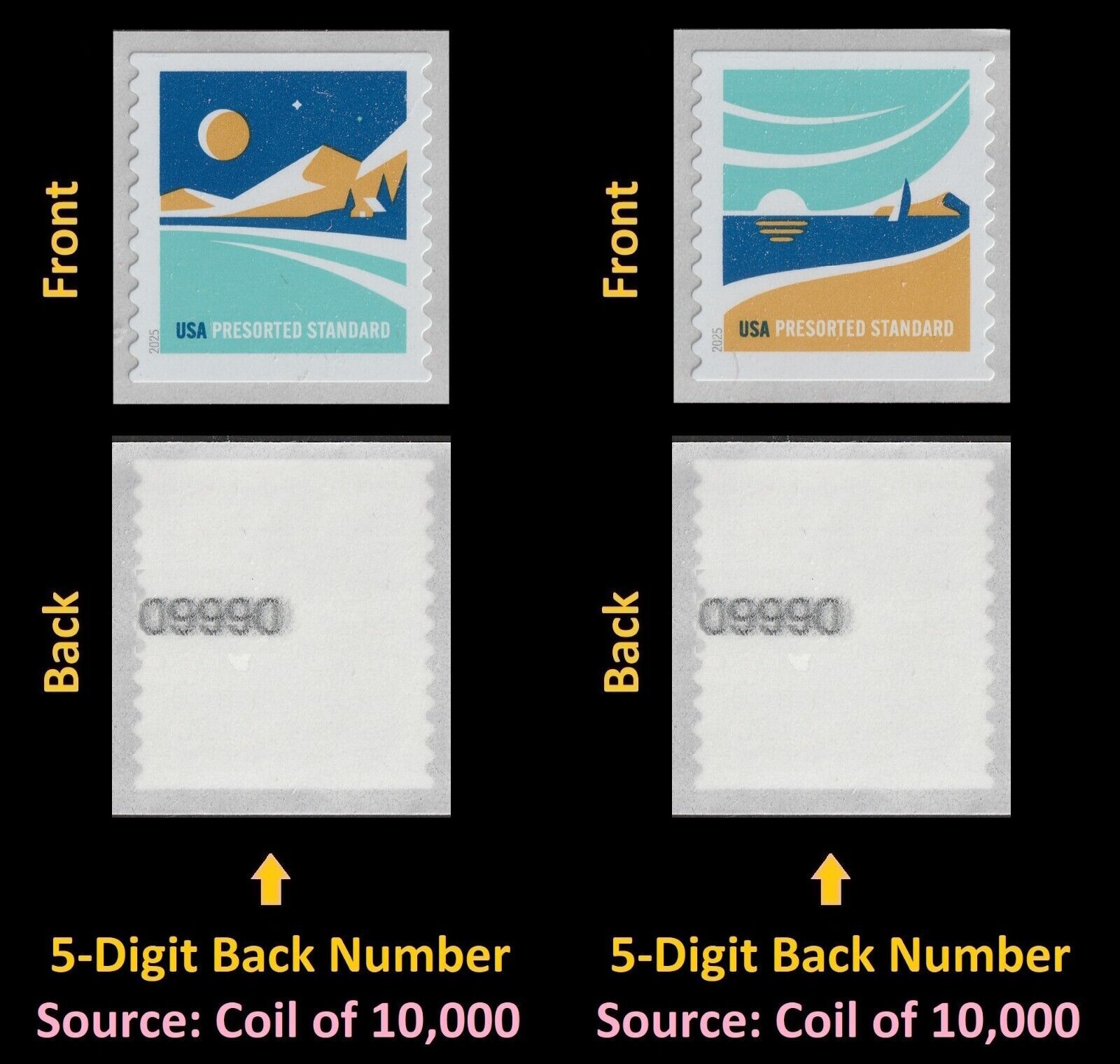 US 5958-5959 American Vistas presorted std 10c single set 2 5d back ...