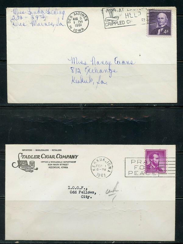 US Postal History of the State of Iowa LOT of 24 Covers 1894-1973 as ...