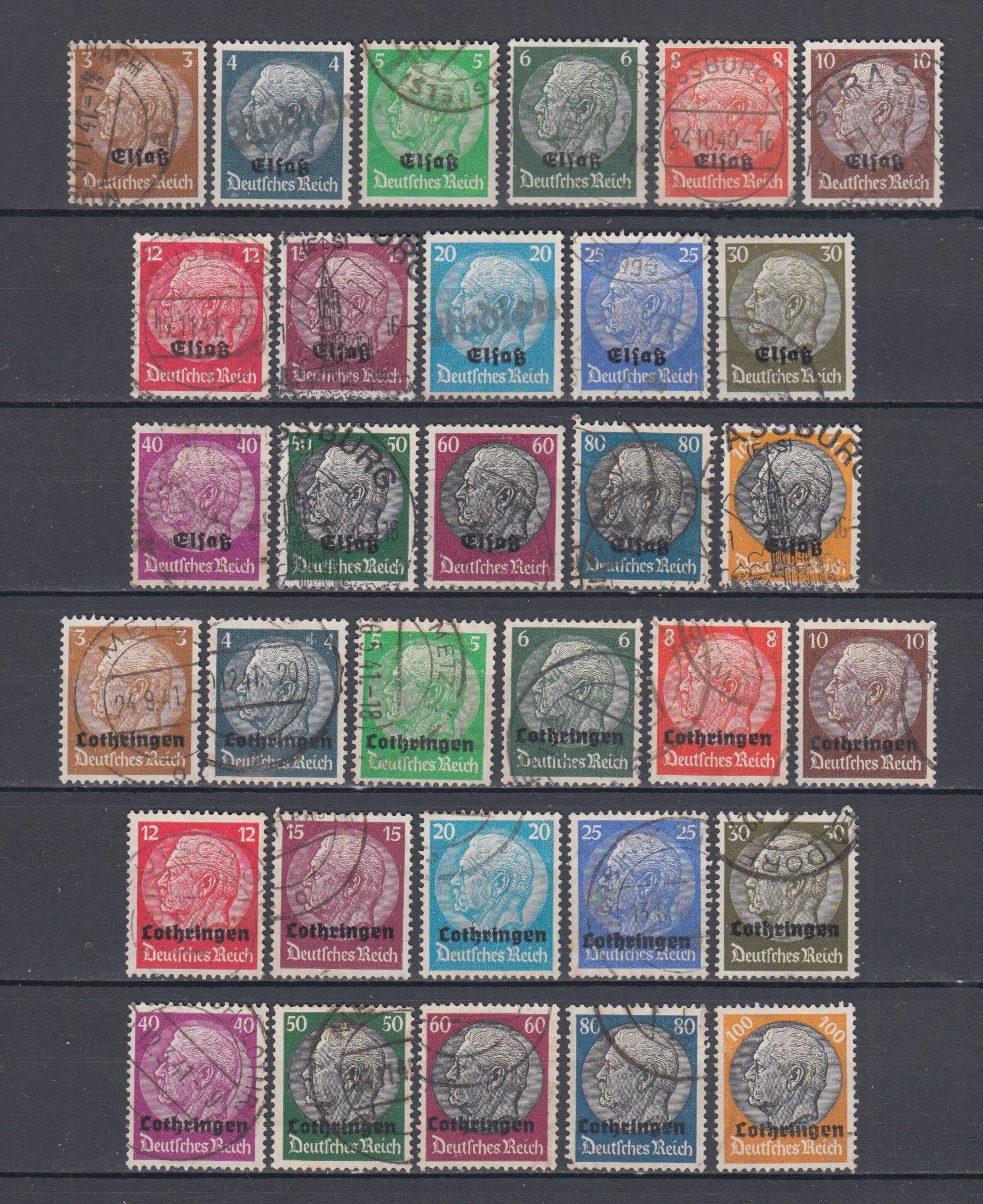 WWII Third Reich Occup.2 Complete Sets Alsace & Lorraine VFU | Europe ...