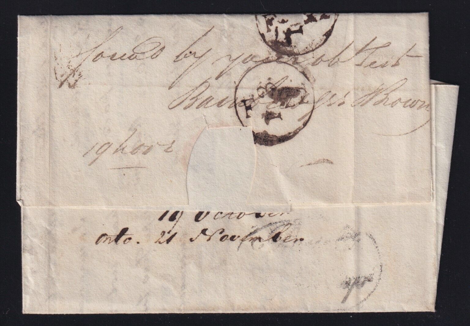 United States 1822 Philadelphia to Netherlands London Forwarding Agent ...