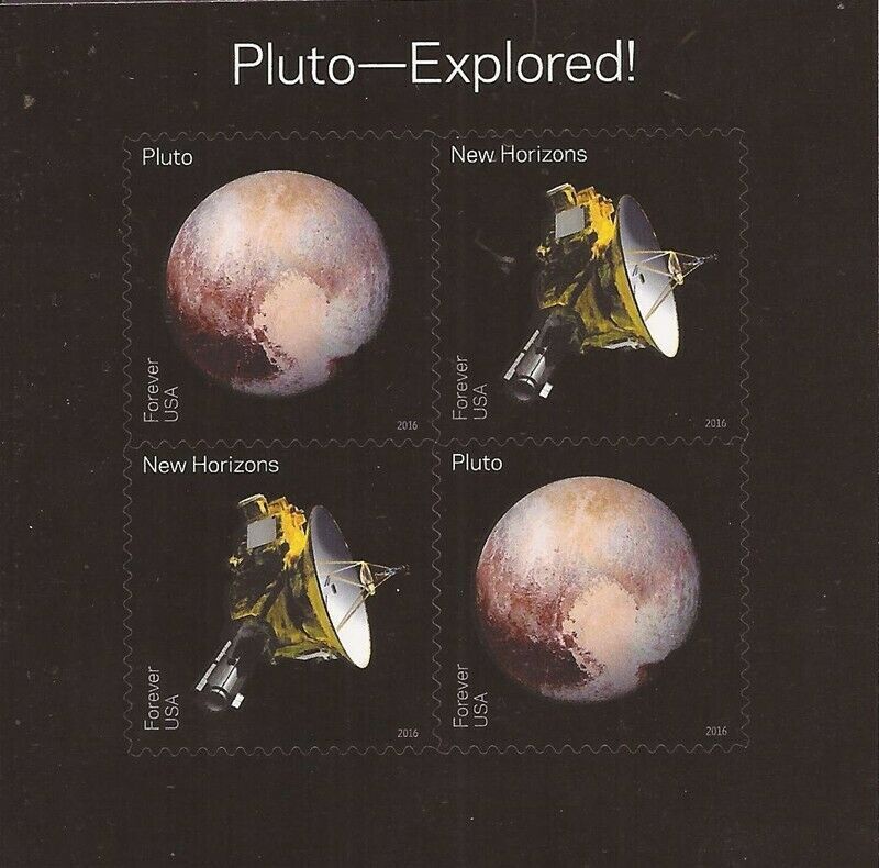 US Stamp - 2016 Pluto Explored - Sheet of 4 Forever Stamps #5077-8 ...